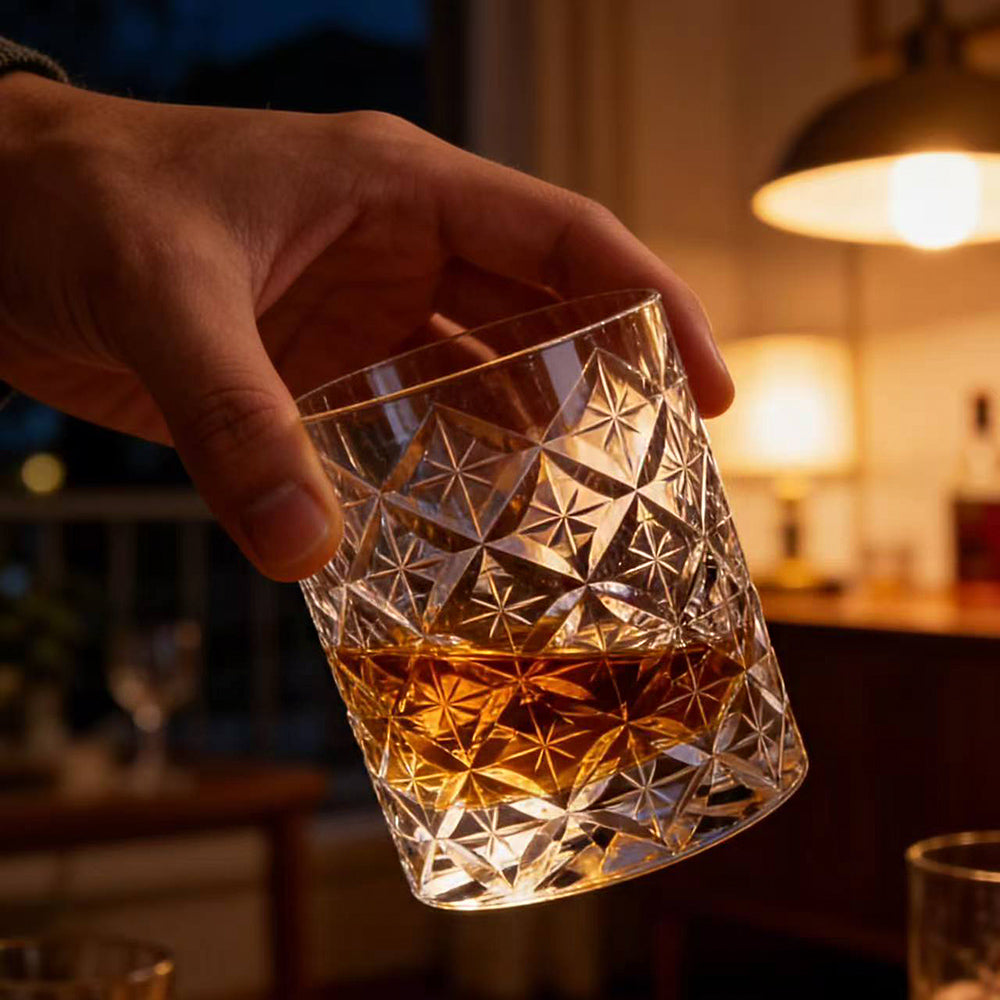 Edo Kiriko Hand-Cut Eryx Crystal Whiskey Glass | Je t'aime Resolute